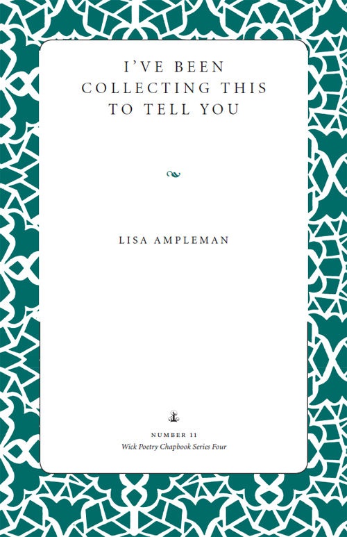 I’ve Been Collecting This to Tell You – Lisa Ampleman